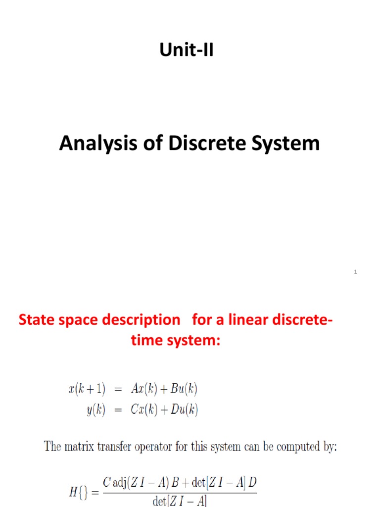 Unit-II: Analysis of Discrete System | PDF | Mathematical Analysis ...