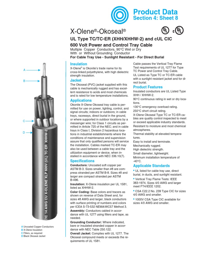 Power Cable Data Sheet | PDF | Components | Force