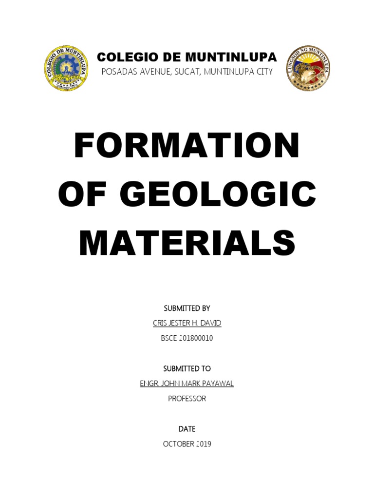 Formation of Geologic Materials Overview | PDF | Weathering | Erosion