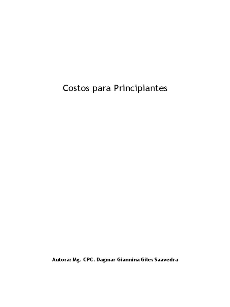 Libro de Costos para Principiantes | PDF | Contabilidad de costos | Costo