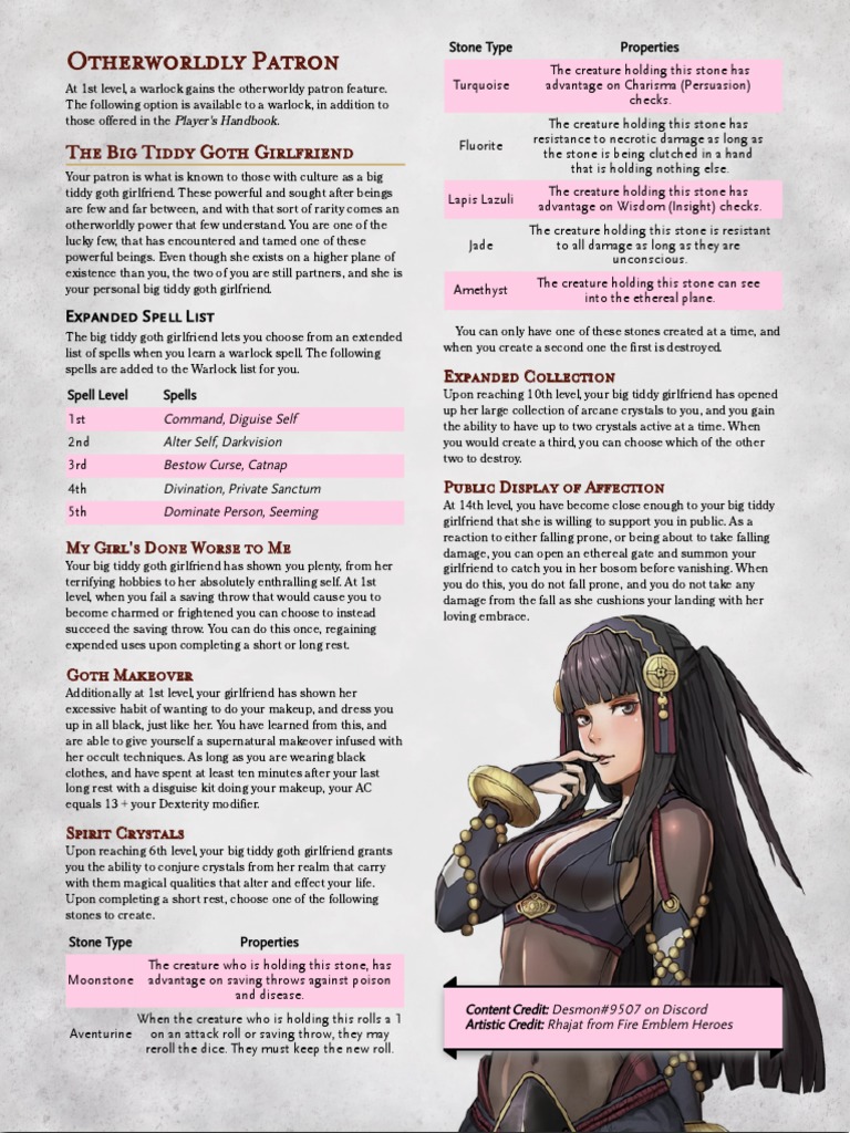 Otherworldly Patron - The Big Tiddy Goth GF | PDF | Leisure