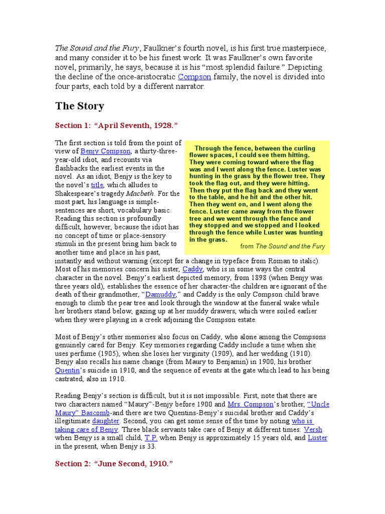 The Sound and The Fury-2 | PDF