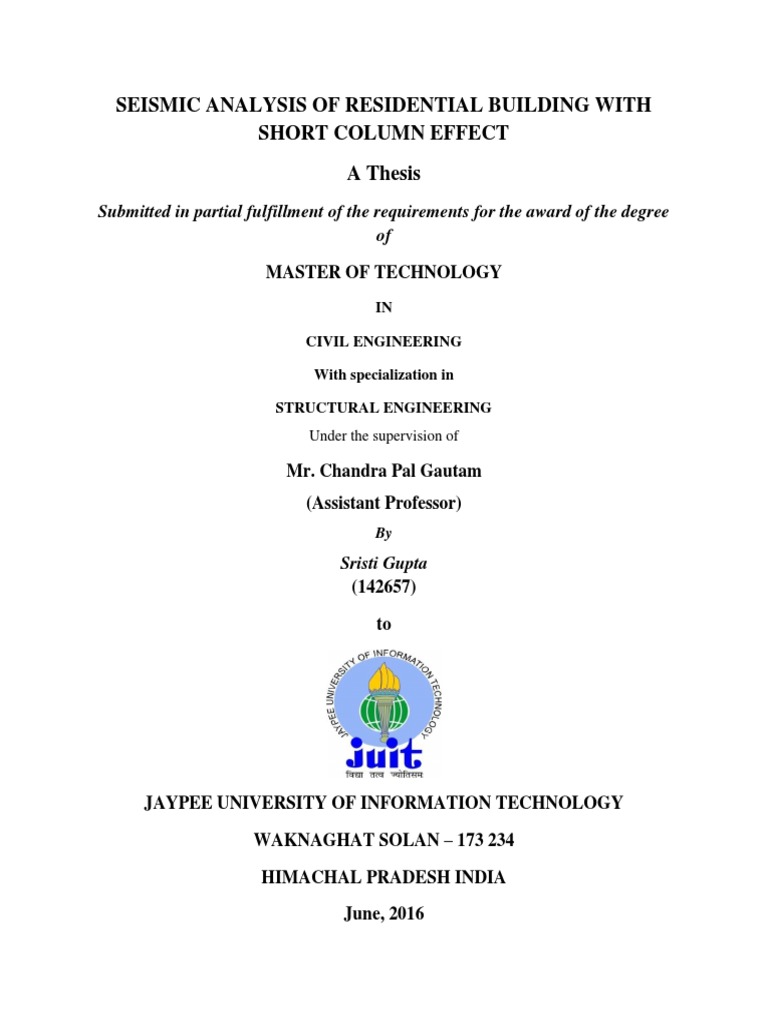 Seismic Analysis of Residential Building With Short Column Effect A ...