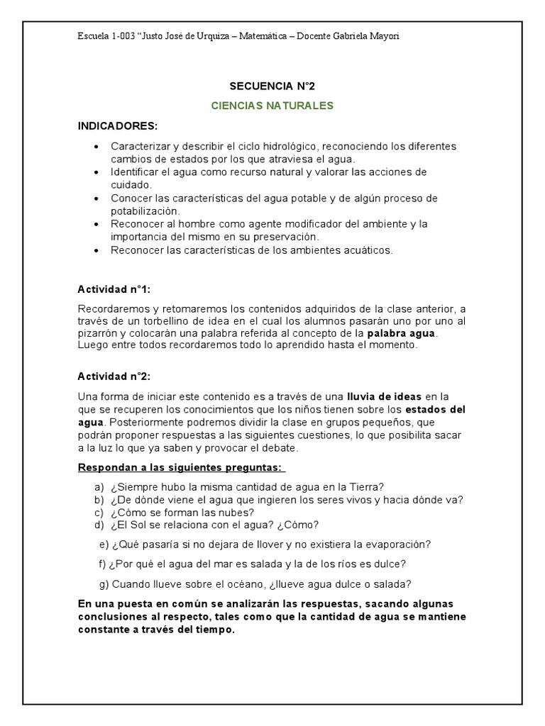 El ciclo vital del agua y su importancia para los seres vivos | PDF ...