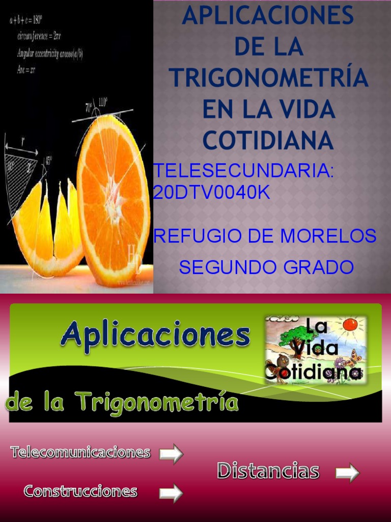 Aplicaciones de La Trigonometría en La Vida Cotidiana. 3° PDF | PDF | Trigonometría | Geometría ...