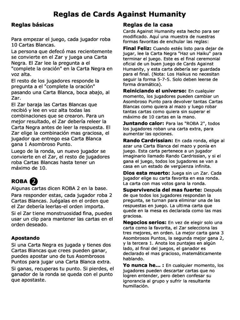 Cartas Contra La Humanidad JDMC - Compress | PDF | Sexo