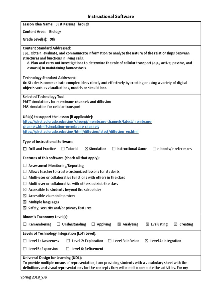 Instructional Software Lesson Idea | PDF | Simulation | Rubric (Academic)