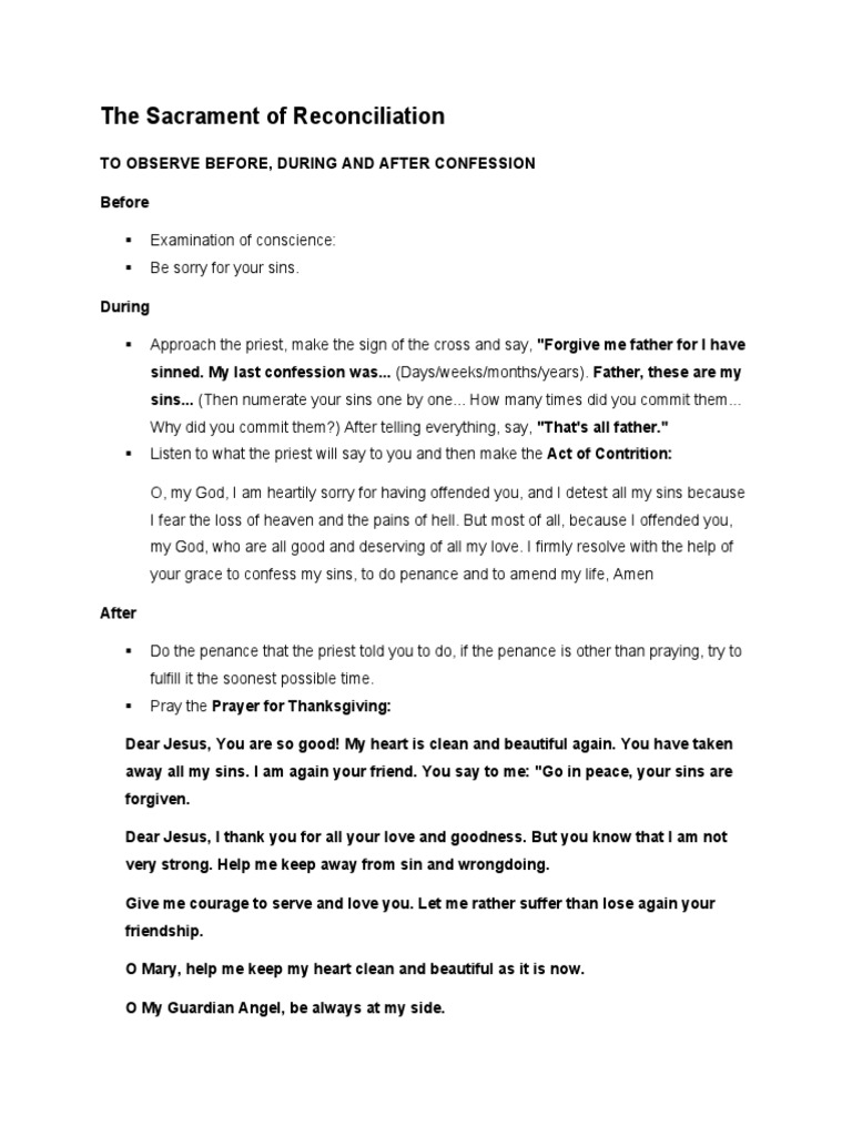 The Sacrament of Reconciliation | PDF | Religious Behaviour And ...