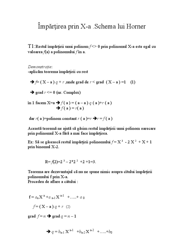 Schema Lui Horner | PDF