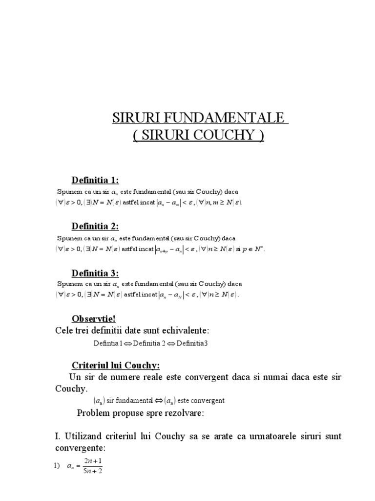 Siruri Fundamentale | PDF