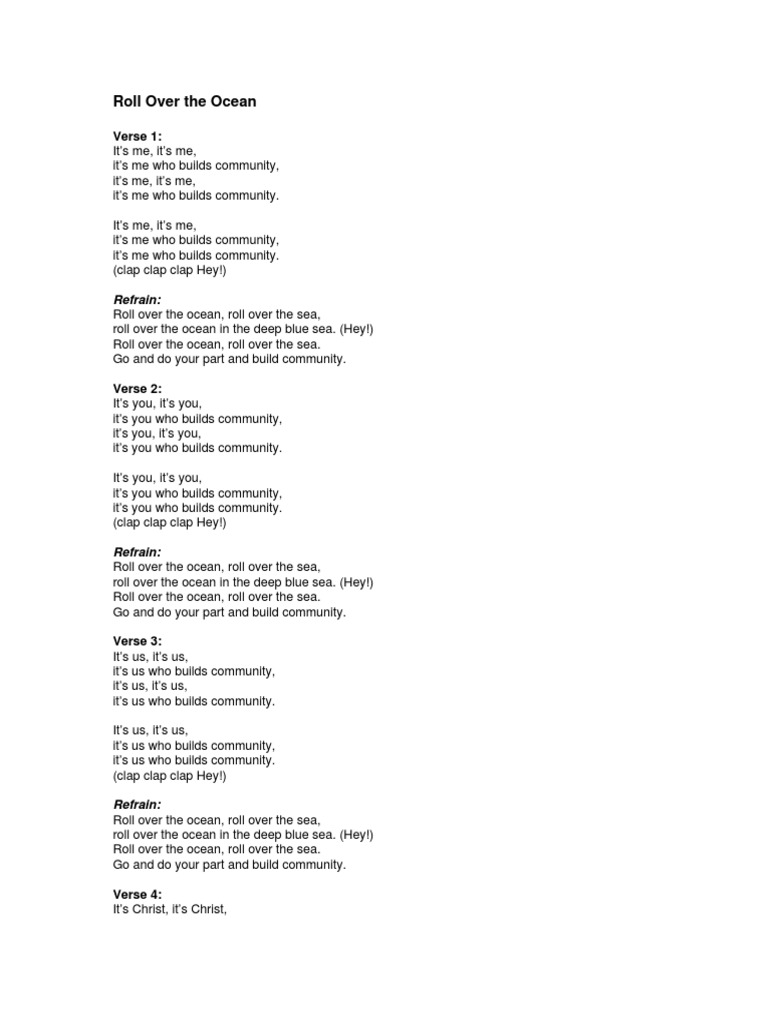 Roll Over The Ocean PDF | PDF