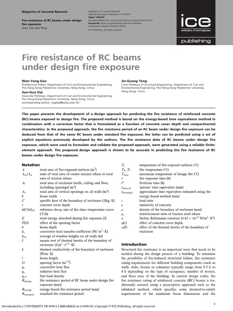 Fire Resistance of Concrete Beams | PDF | Electrical Resistance And ...