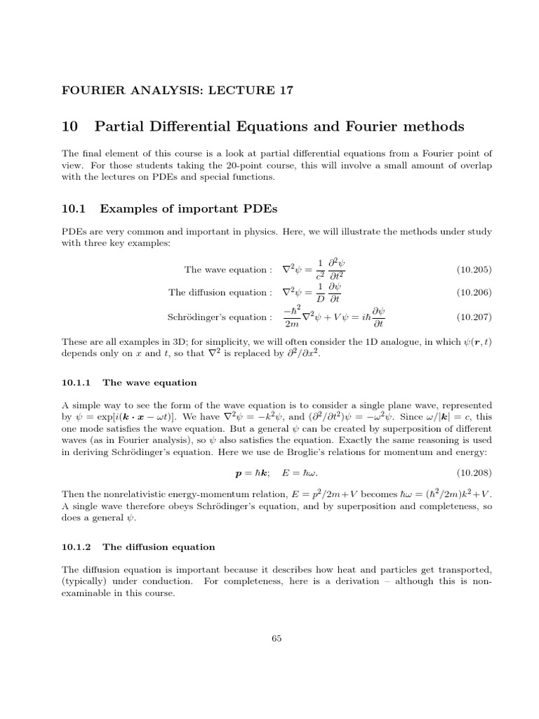 10 Partial Di Erential Equations and Fourier Methods | PDF | Partial Differential Equation ...