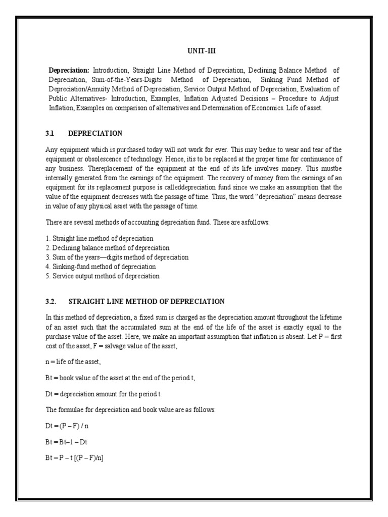 Unit 3 IEM | PDF | Book Value | Depreciation