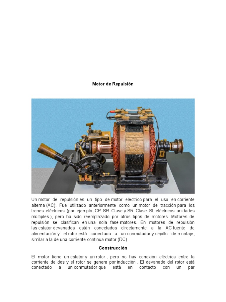 Motores de repulsión: principios, tipos y aplicaciones | PDF | Motor ...