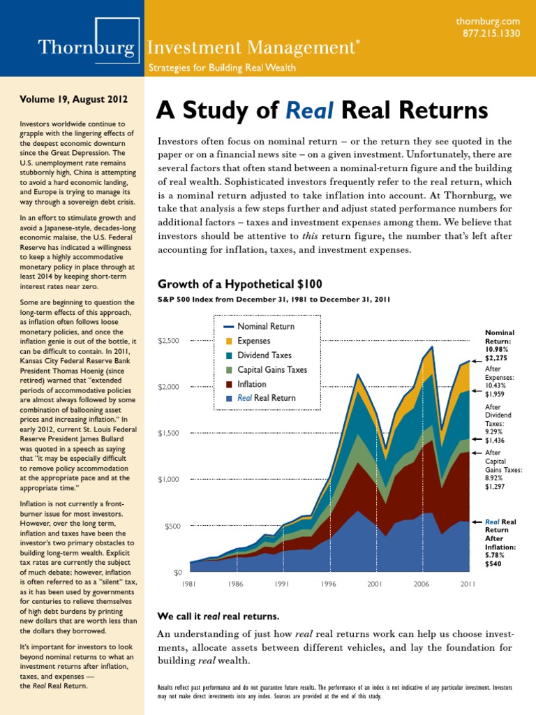 Real Real Returns | PDF | Taxes | Inflation