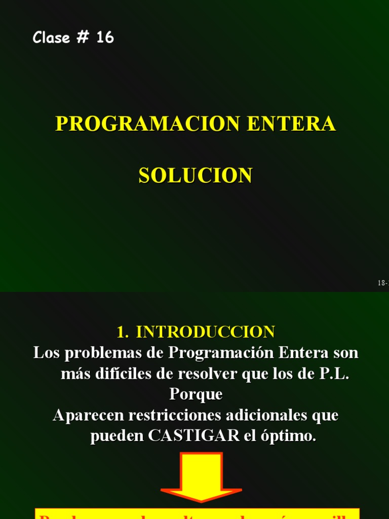 IO Clase16 | Programación lineal | Teoría de sistemas