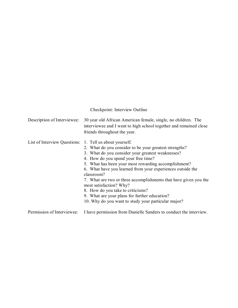 Interview Outline Template | PDF | Career & Growth | Self-Improvement