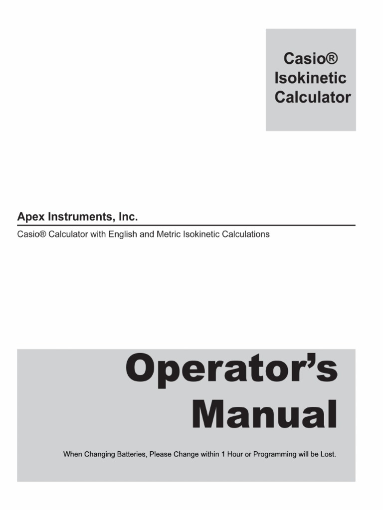 Casio Iso Calculator Operators Manual. | PDF | Carbon Dioxide | Pressure