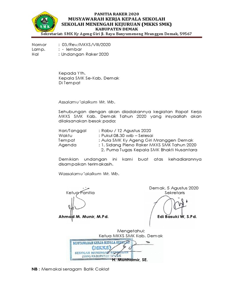 Undangan Raker | PDF