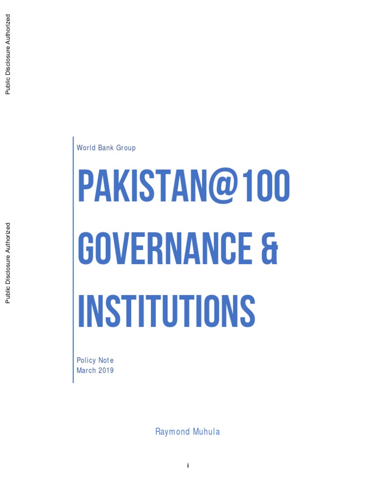 Pakistan at 100 Governance and Institutions | PDF | Economic Growth ...