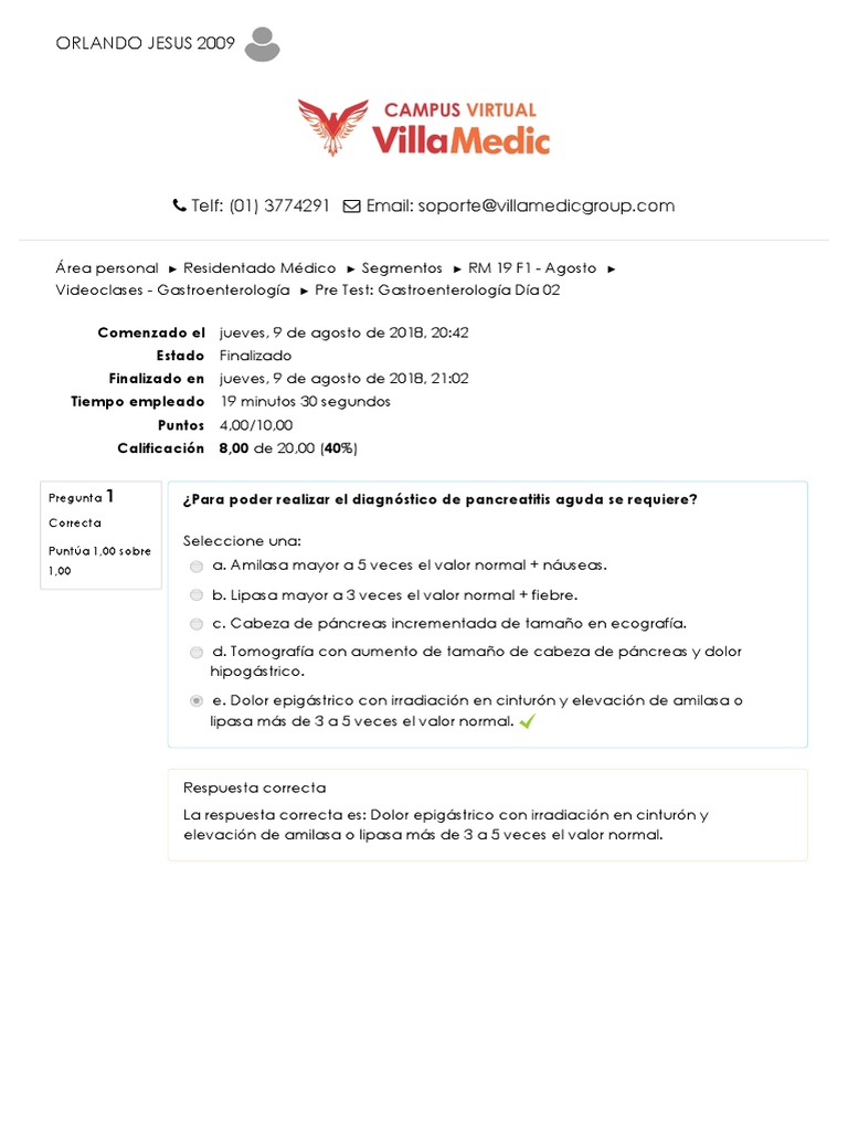 Pre Test - Gastroenterología Día 02 | PDF | Medicina | Ciencias de la Salud