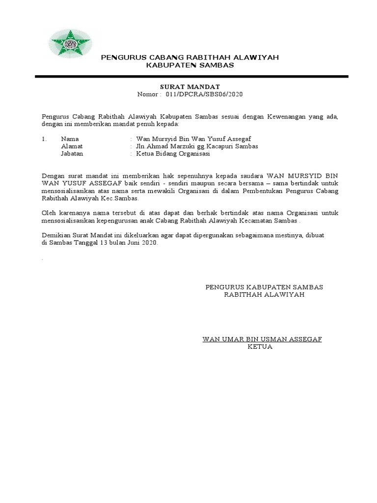 Contoh Surat Mandat | PDF