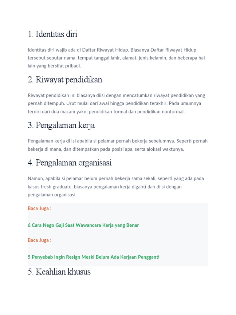 Panduan Membuat CV Profesional | PDF