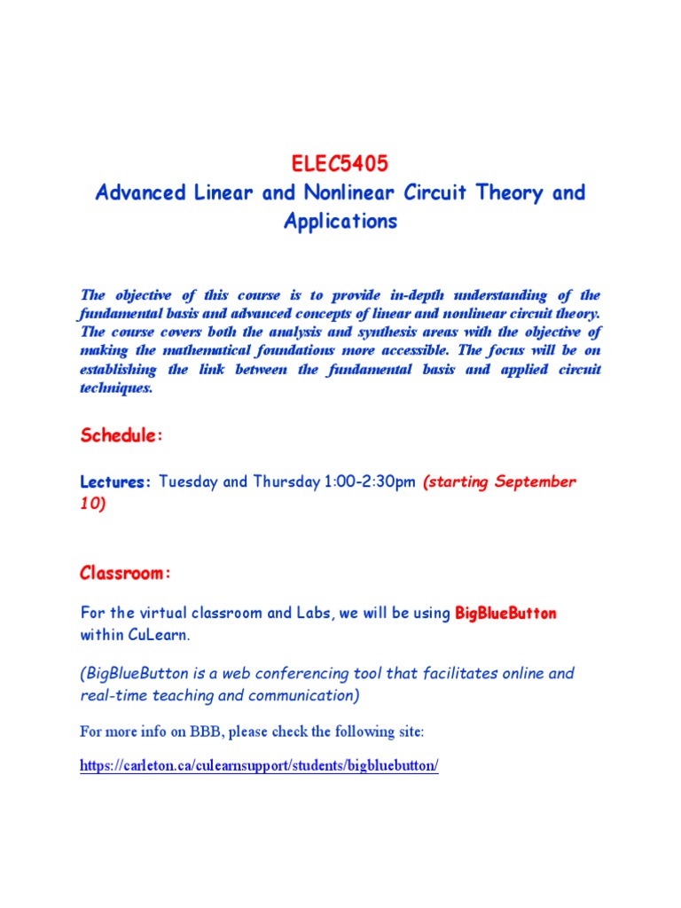 Advanced Linear and Nonlinear Circuit Theory and Applications | PDF | Stability Theory | Linear ...