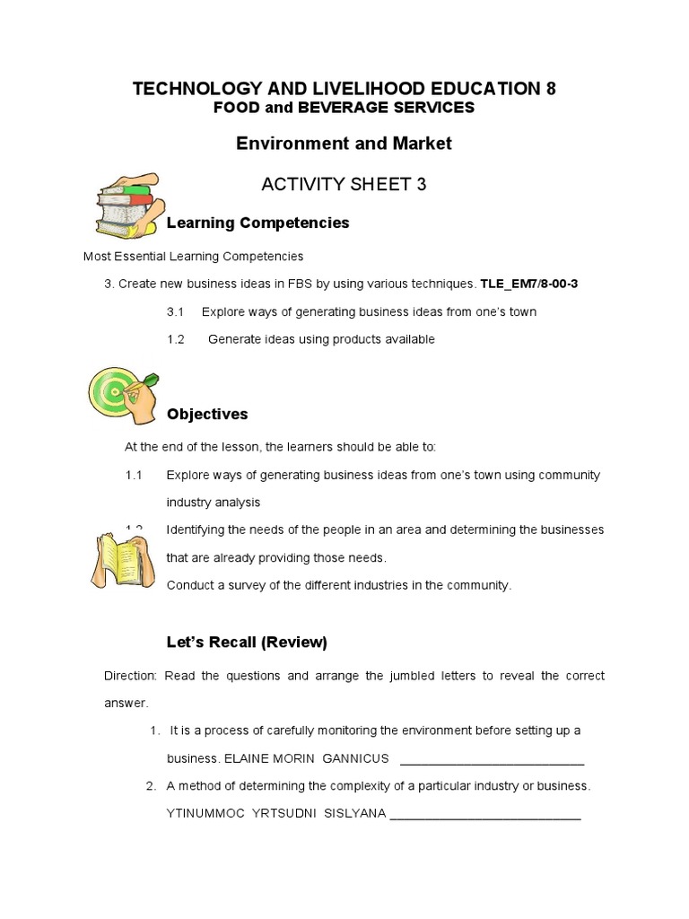 Community Business Ideas for TLE 8 | PDF | Competition | Retail