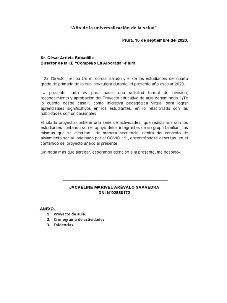 6 1 Modelo Carta Formal para Director - 24 | PDF | Crecimiento personal ...