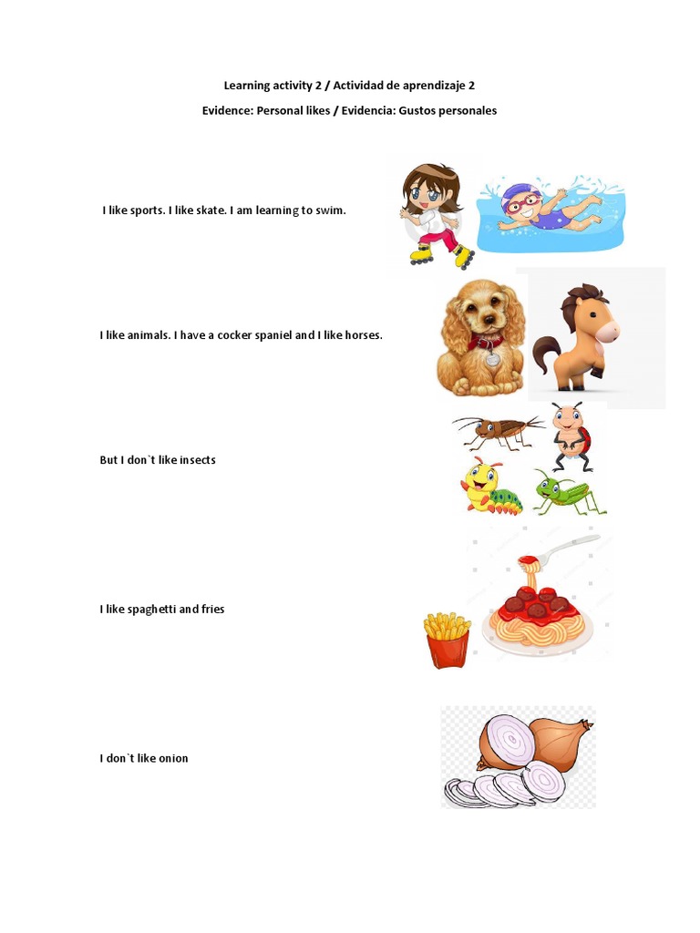 Personal Likes PDF | PDF