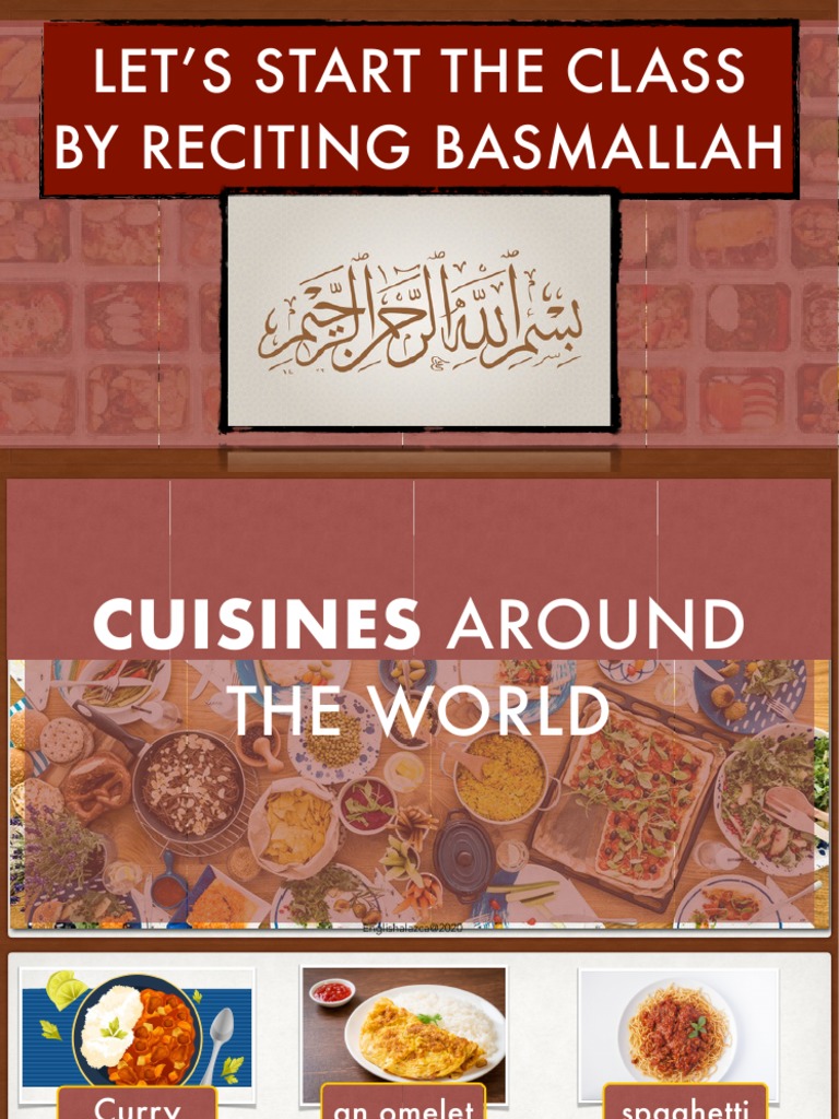 Grade 6 Lesson 4 (CUISINES AROUND THE WORLD) | PDF | Lunch | Curry