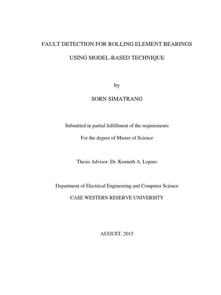 SORN SIMATRANG Fault Detection For Rolling Element Bearings Using Model-Based Technique | PDF ...