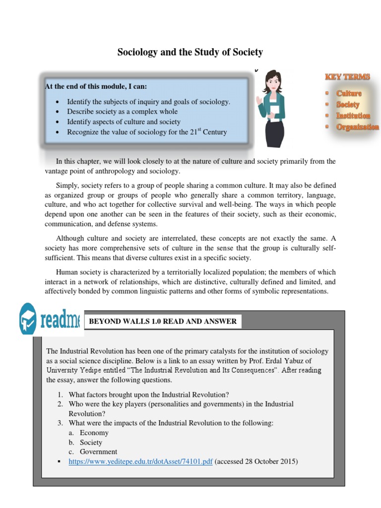 Society and Culture | PDF | Sociology | Institution