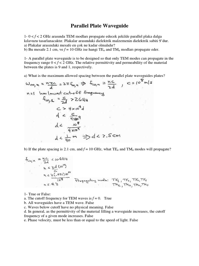 Parallel Plate Waveguide | PDF | Waveguide | Waves
