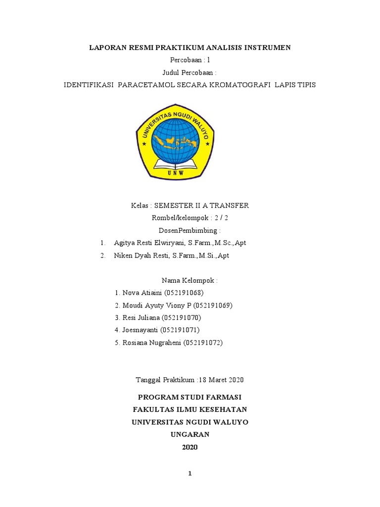 LAP RESMI PRAKTIKUM ANALISIS INSTRUMEN KLT Kel 2 - 2 | PDF