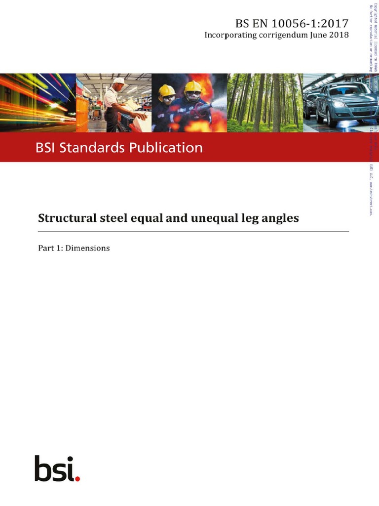 BS en 10056-1 2017 Structural Steel Equal Unequal Leg Angles | PDF