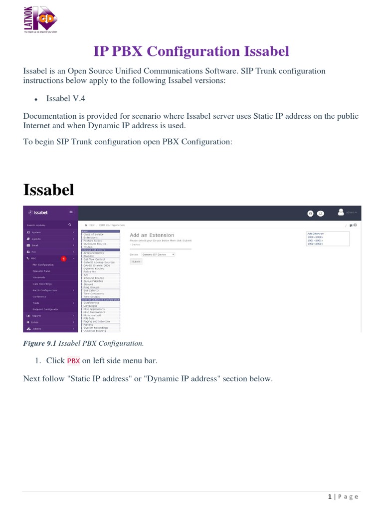 IP PBX Configuration Issabel | PDF | Session Initiation Protocol | Ip ...