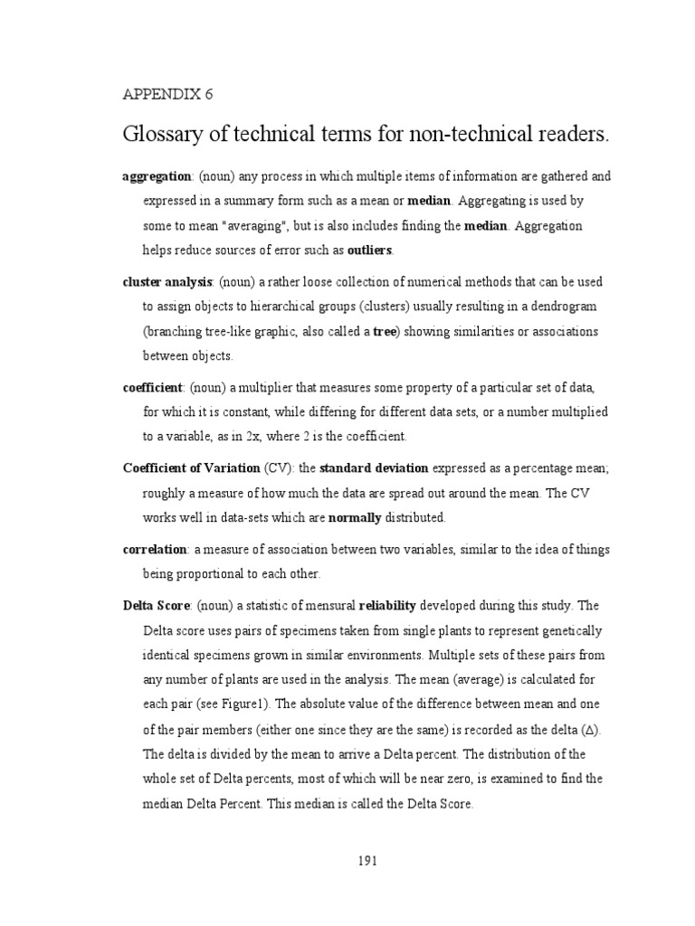 Statistics-Glossary of Technical Terms For Non-Technical Readers | PDF ...