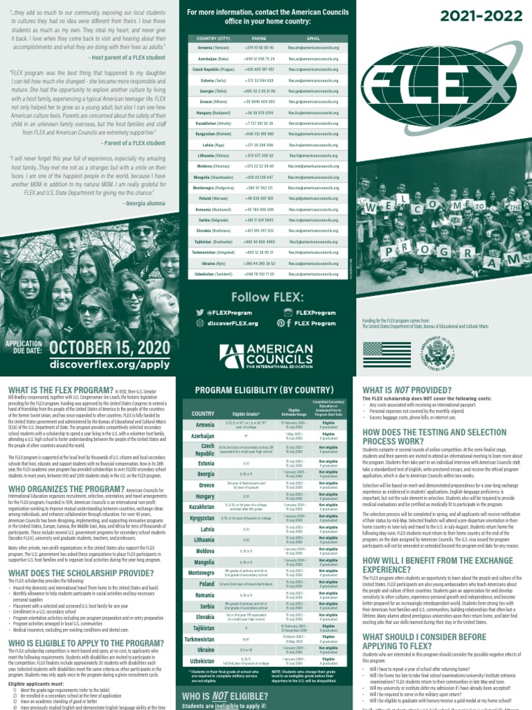 OCTOBER 15, 2020: - Host Parent of A FLEX Student | PDF | University ...