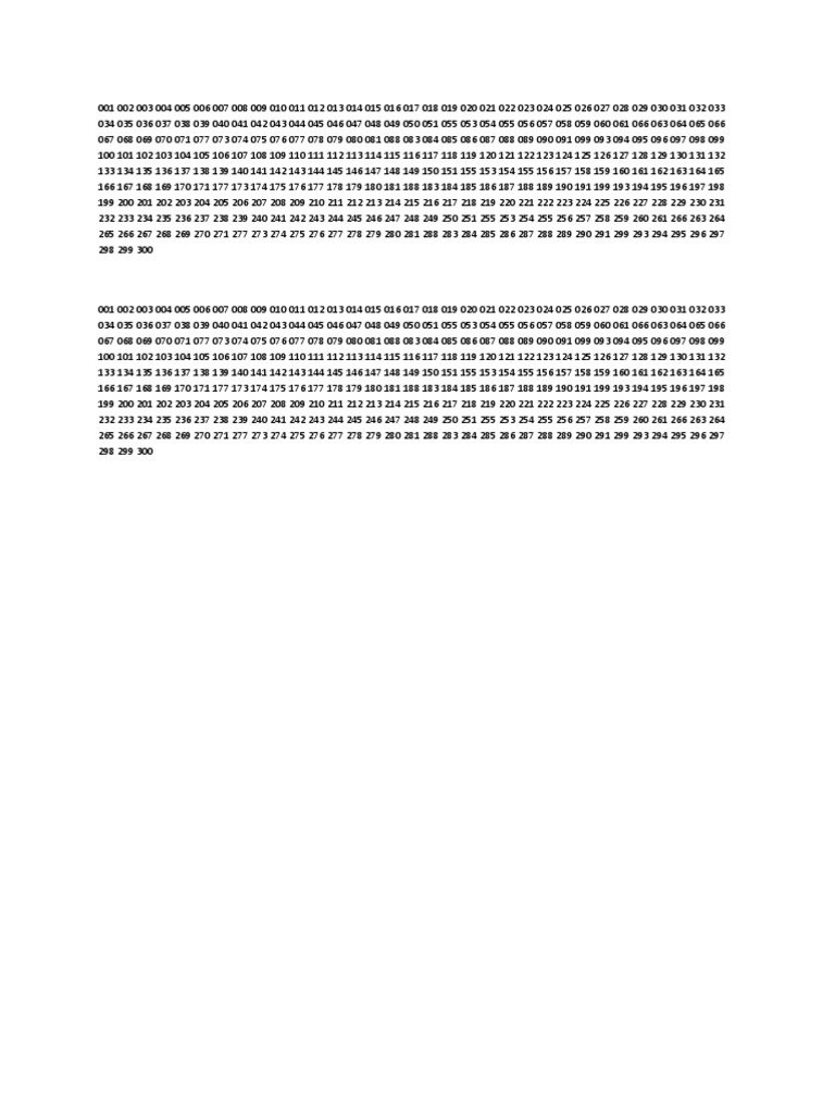 001 002 003 004 005 006 007 008 009 010 011 012 013 014 015 016 017 018 019 020 021 022 023 024 ...