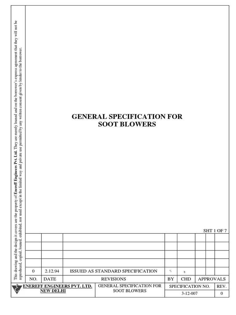 Specification For Soot Blower PDF | PDF | Specification (Technical ...