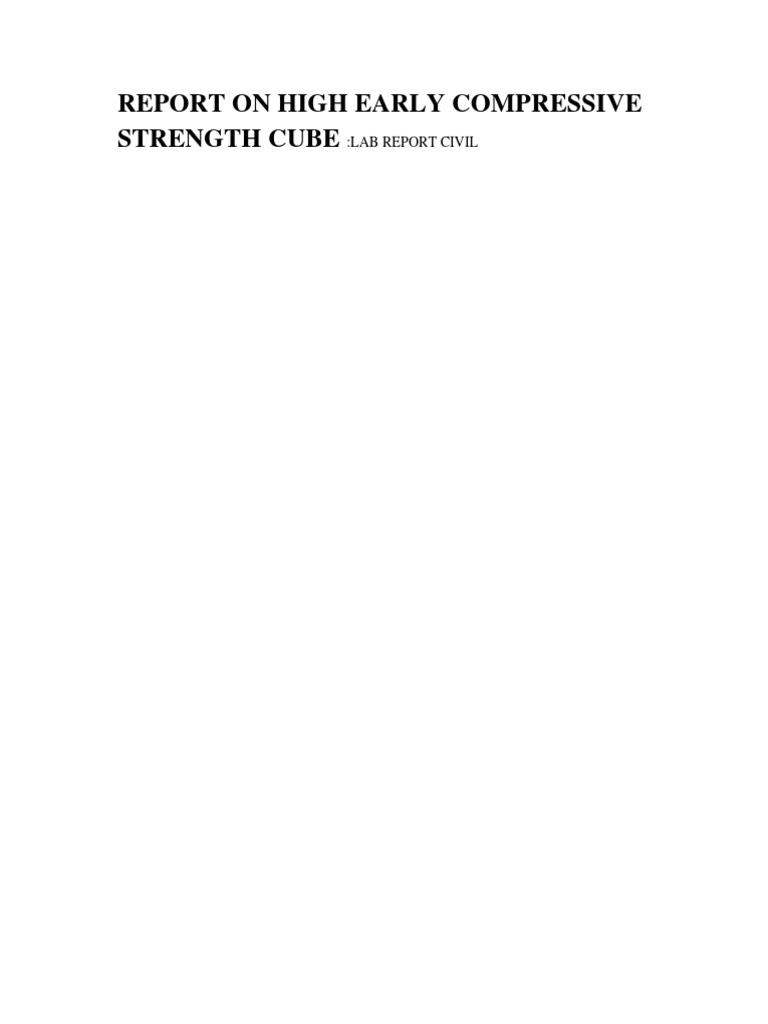 Cube Compressive Strength Study-Lab Report | PDF | Concrete | Fly Ash