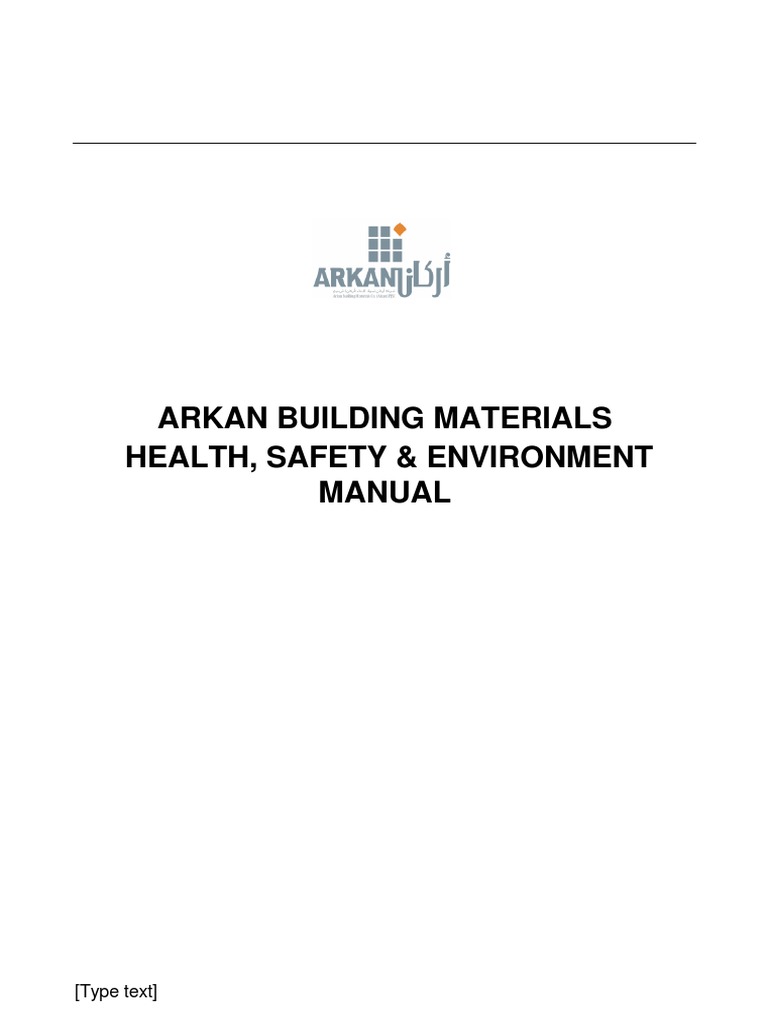 Arkan Building Materials Health, Safety & Environment Manual | PDF ...