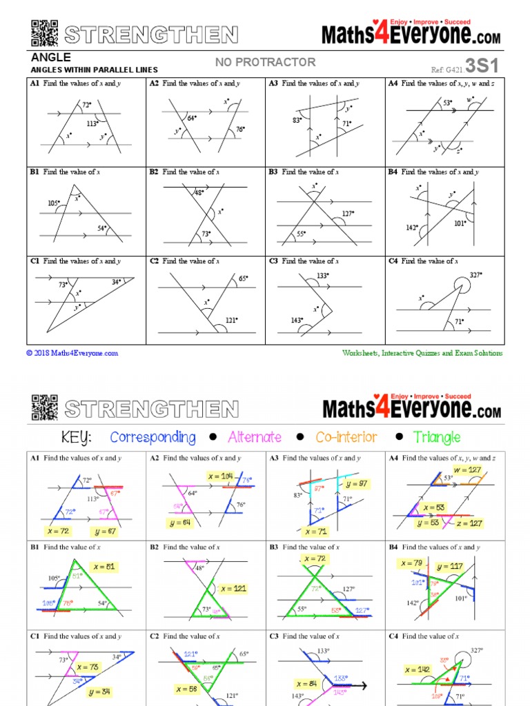 Strengthen Angles Within Parallel Lines PDF | PDF