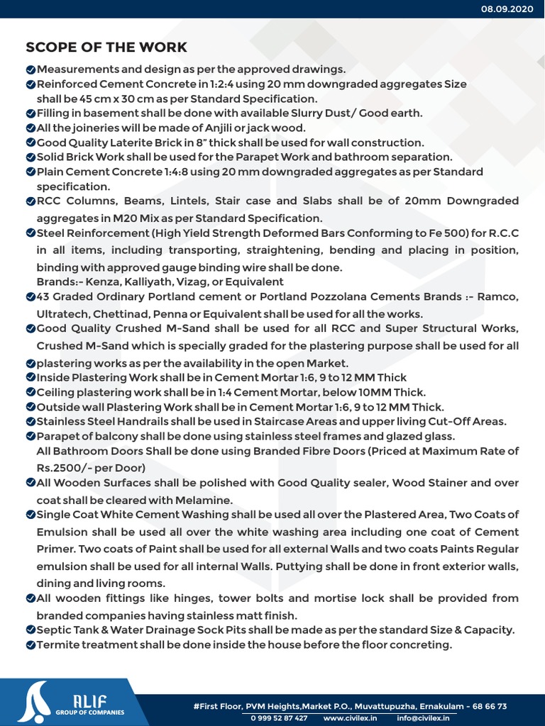 Scope of Work PDF | PDF | Mortar (Masonry) | Concrete