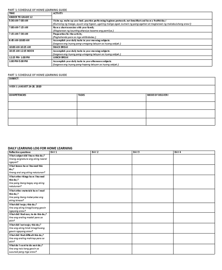 Home Learning Guide Part1 | PDF