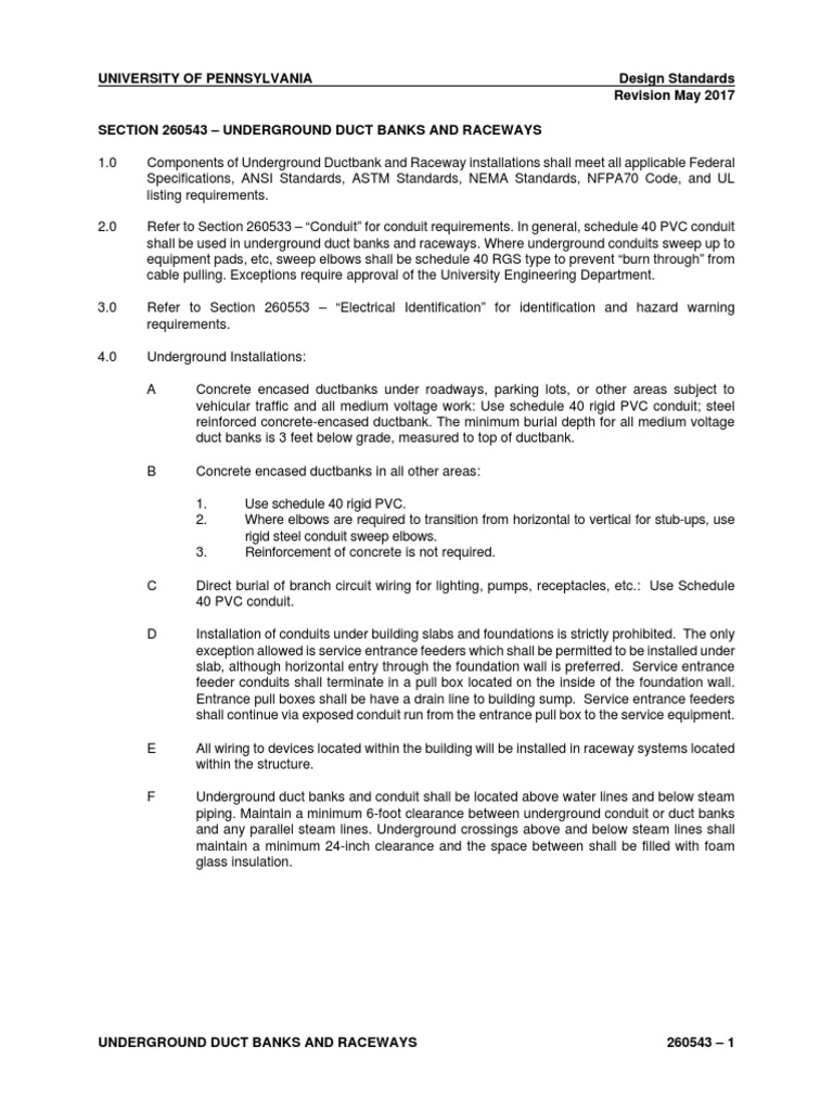 Underground Duct Banks and Raceways - Electrical Design Guide | PDF ...