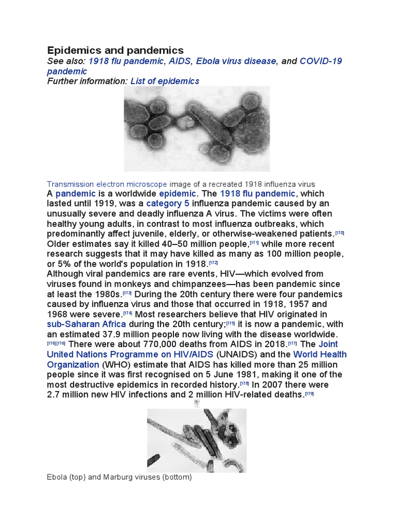 Epidemics and Pandemics | PDF | Pandemic | Influenza